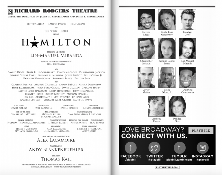 NEWS: You Can Take Home Look Through Your Own Digital Hamilton Playbill ...