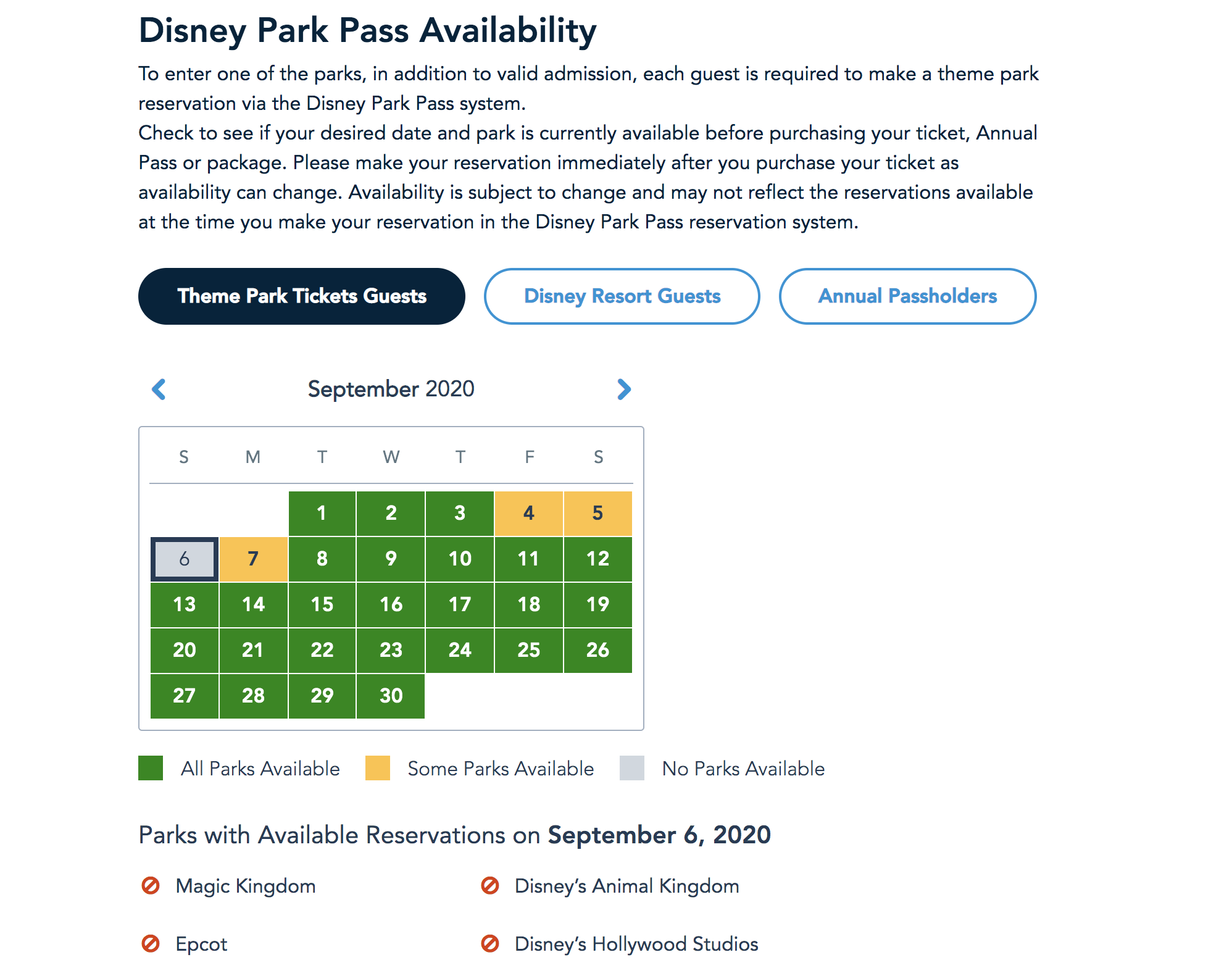 NEWS: Disney Park Pass Reservations are COMPLETELY Booked for All ...