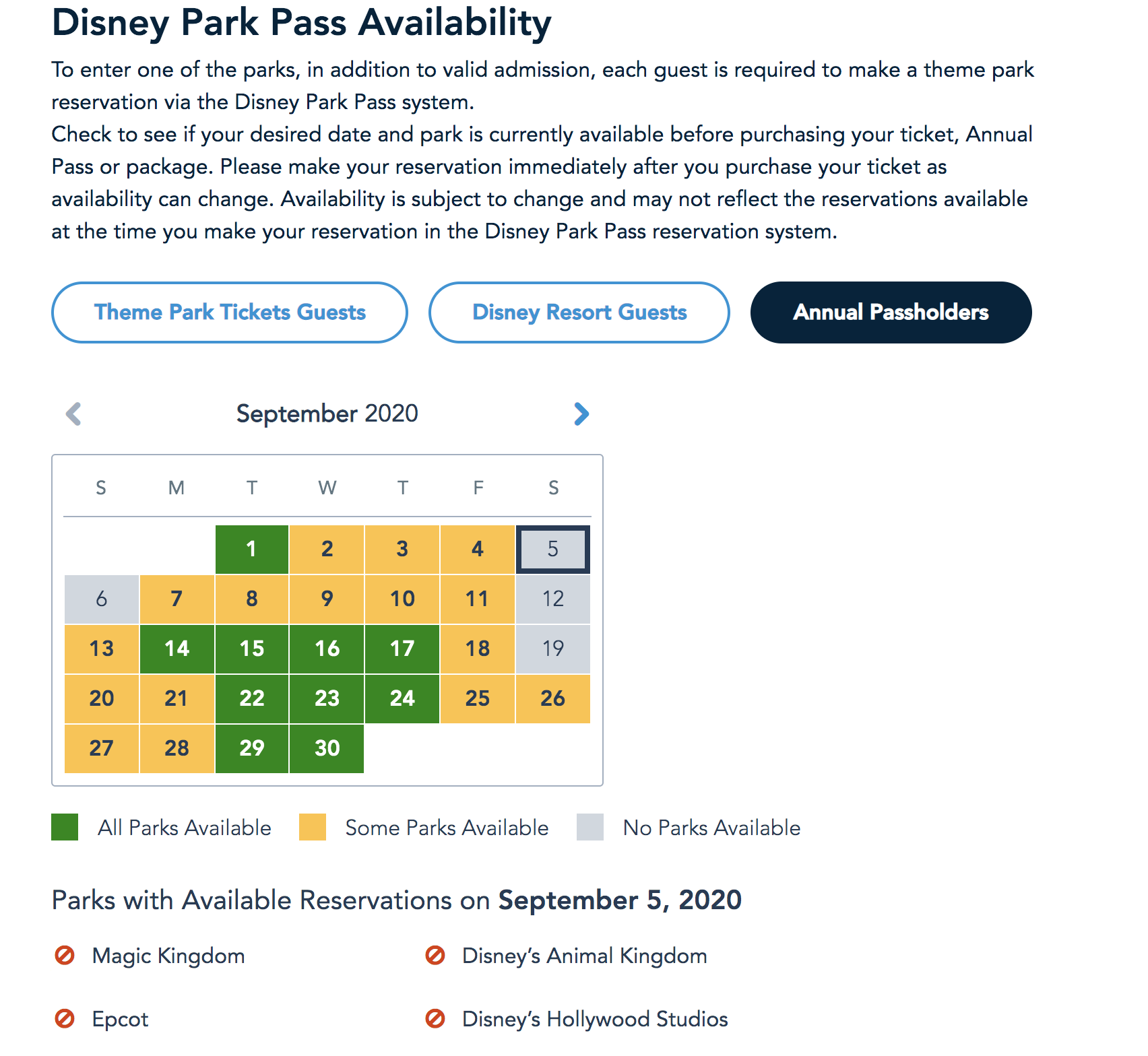 NEWS: Disney World Park Reservations Are Completely Booked for All ...