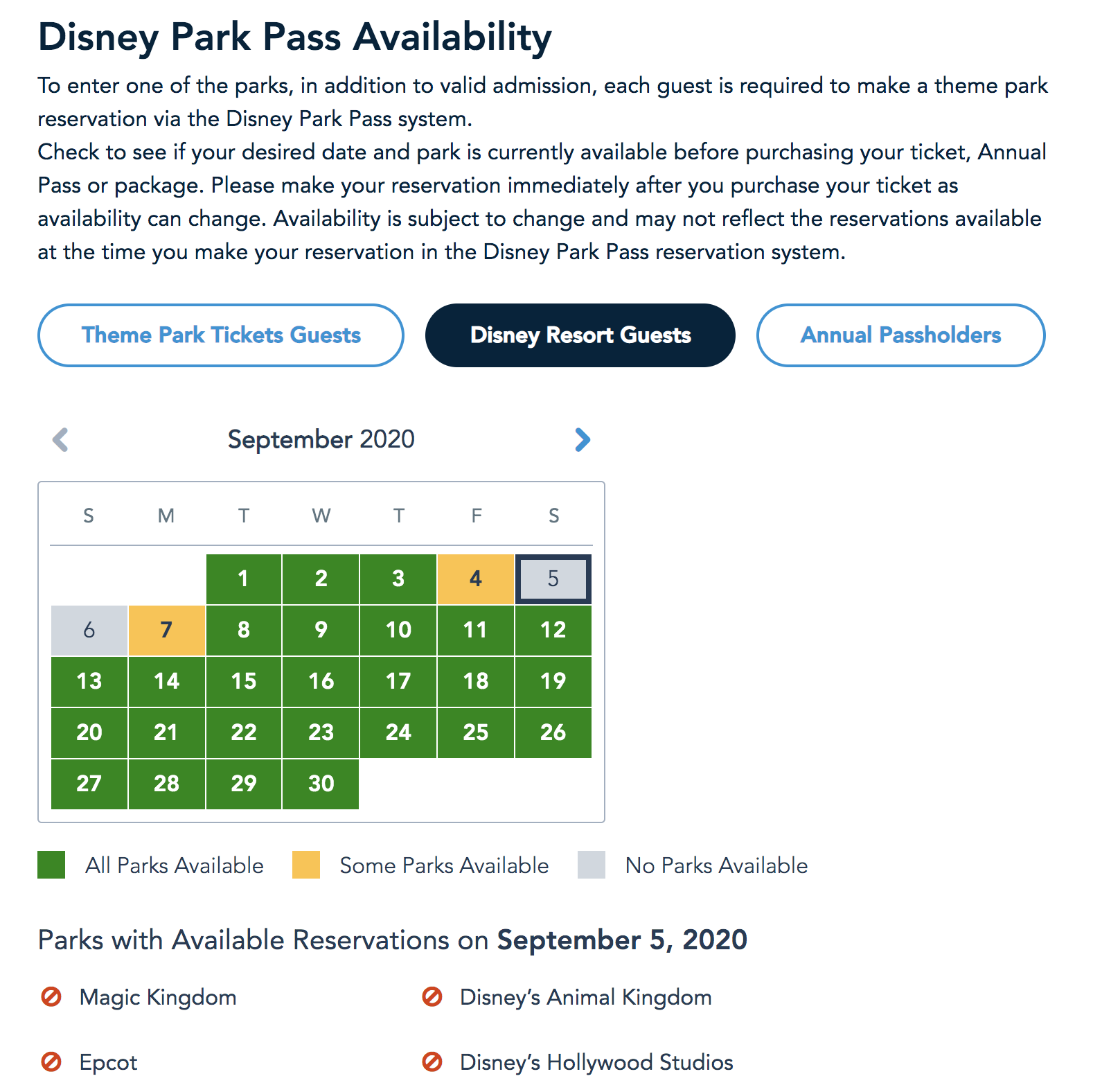 NEWS: Disney World Park Reservations Are Completely Booked for All ...