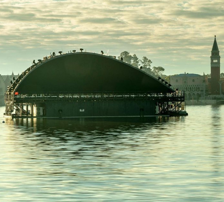 PHOTOS: EPCOT Harmonious Barge Now In Position on World Showcase Lagoon ...