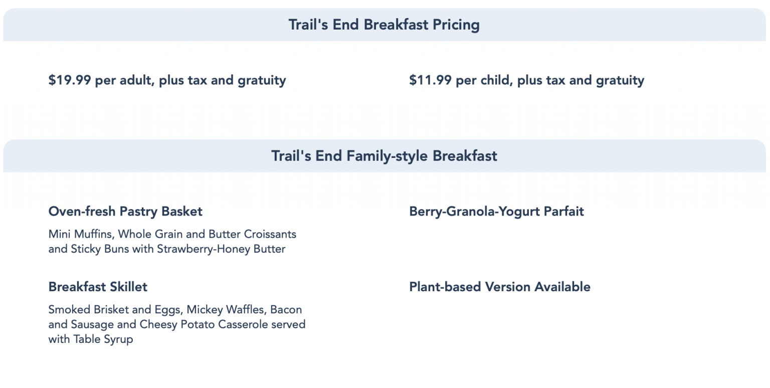 First Look at the NEW Menu Coming to Trail's End at Disney's Fort ...