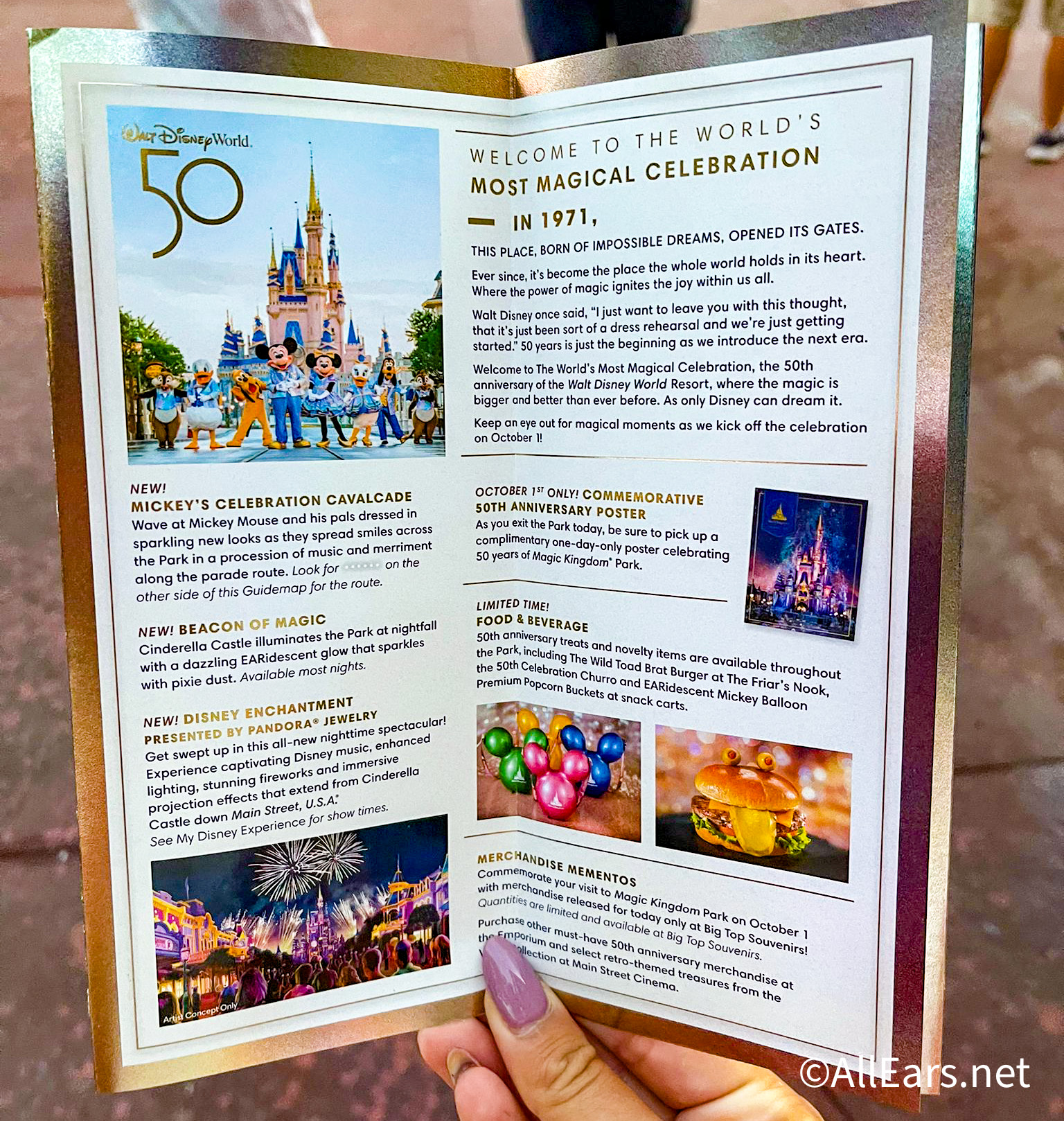 2021 WDW magic kingdom 50th anniversary park map-6 - AllEars.Net