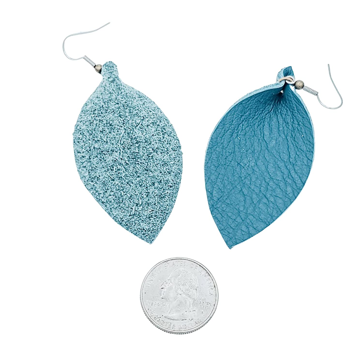 Genuine Leather Earrings/Teal/Leather Leaf Earrings/Joanna Gaines ... Genuine Leather Earrings/Teal/Leather Leaf Earrings/Joanna Gaines ...