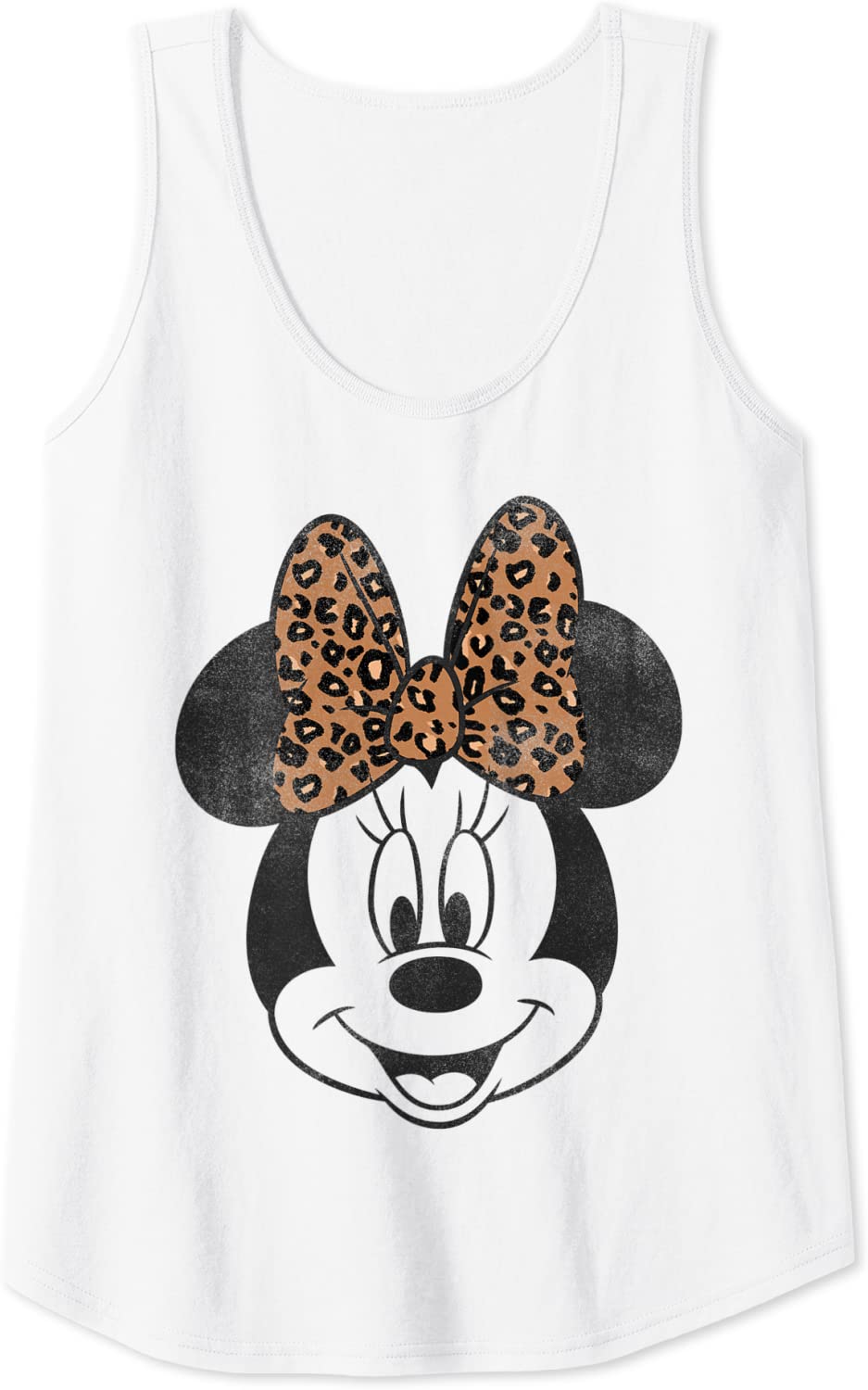 Disney Mickey And Friends Minnie Mouse Leopard Bow Portrait Tank Top ...