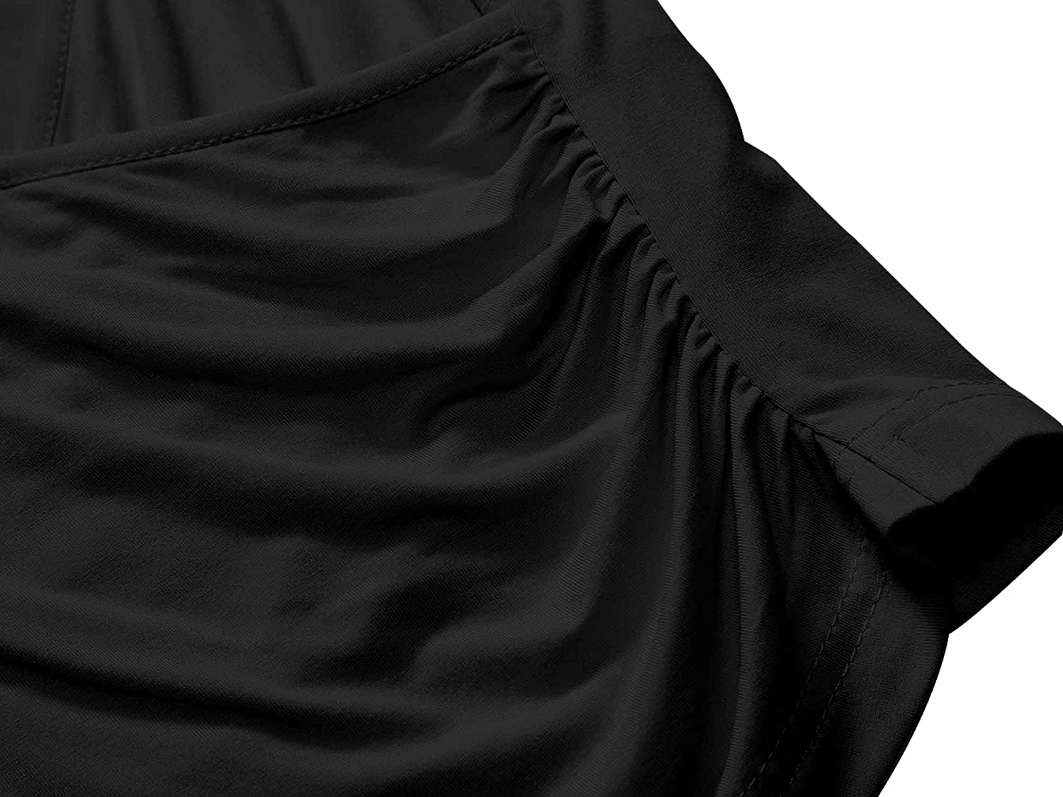 Vetior Womens Deep V Neck Short Sleeve Unique Slim Fit Cross Wrap