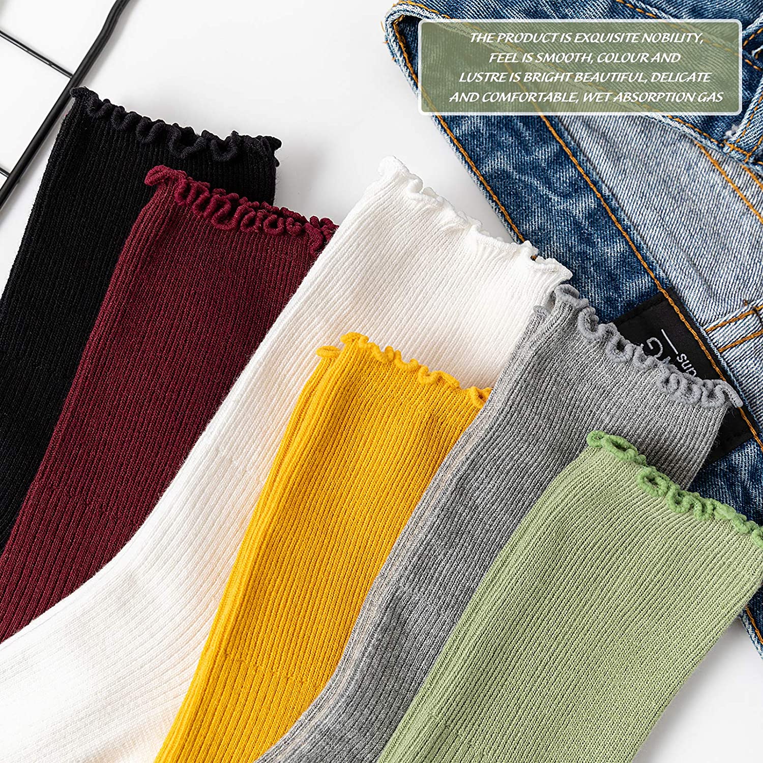 SEMOHOLLI Women Socks, Women Ankle Socks, Lovely double needle solid ...