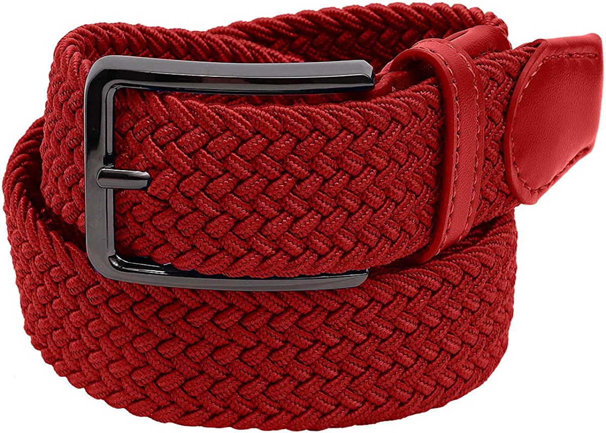 Falari Men Women Multicolored Elastic Stretch Braided Belt Canvas ...