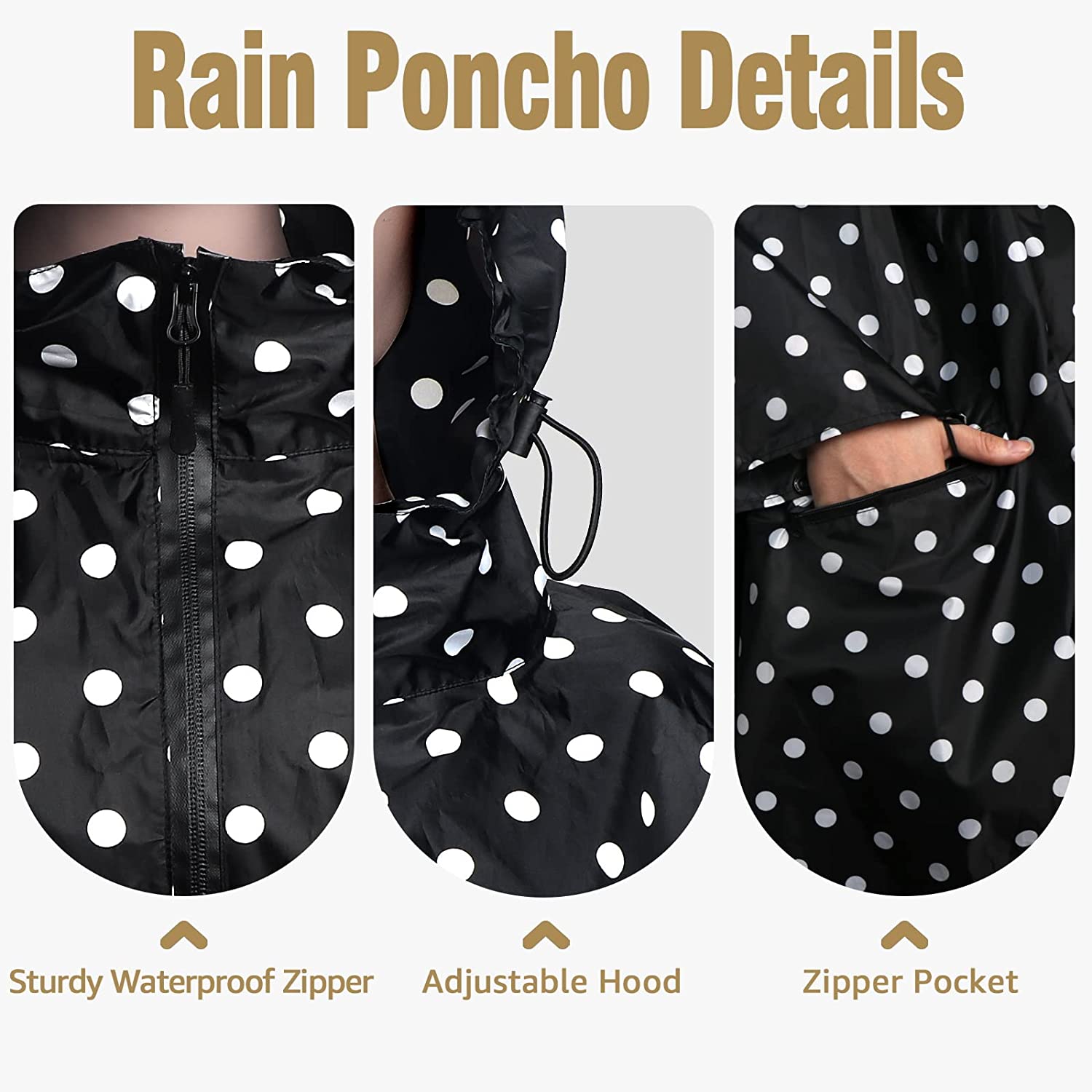 Anyoo Waterproof Rain Poncho Lightweight Reusable Hiking Hooded Coat ...
