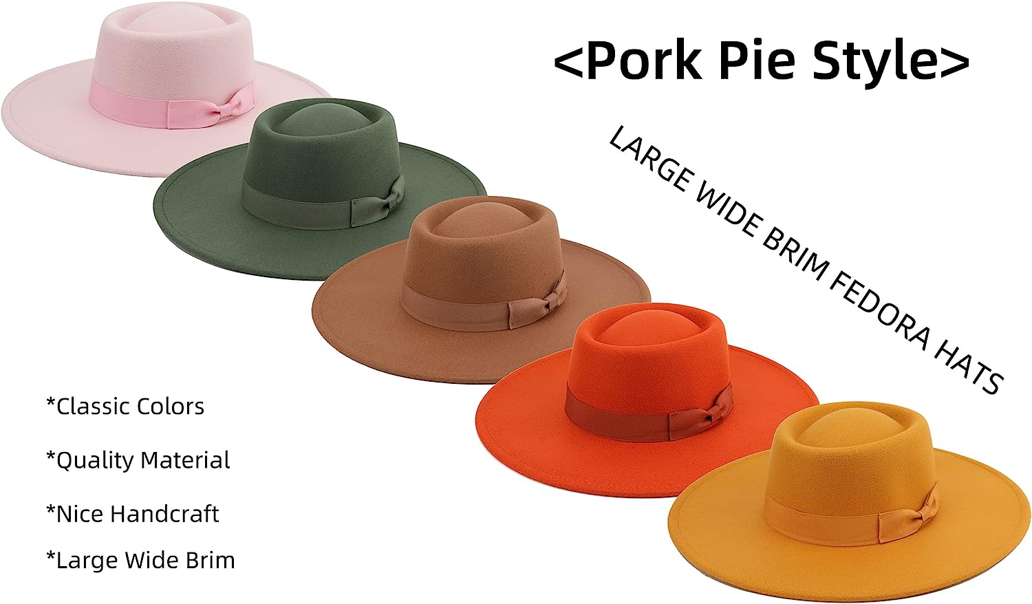 Pro Celia Big Wide Brim Women Fedora Hat - AllEars.Net