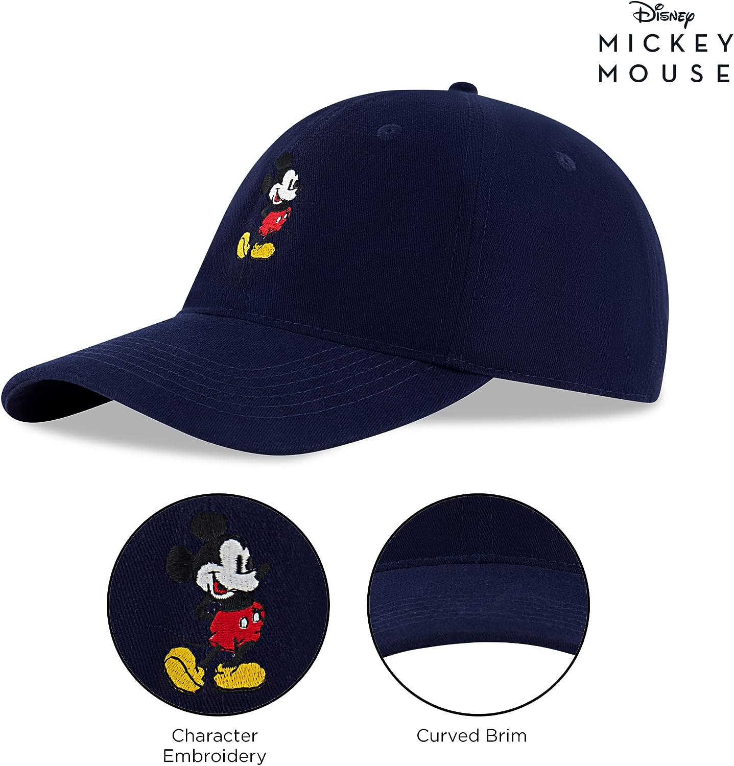Disney Men's Baseball Cap, Mickey Mouse Adjustable Hat for Adult ...