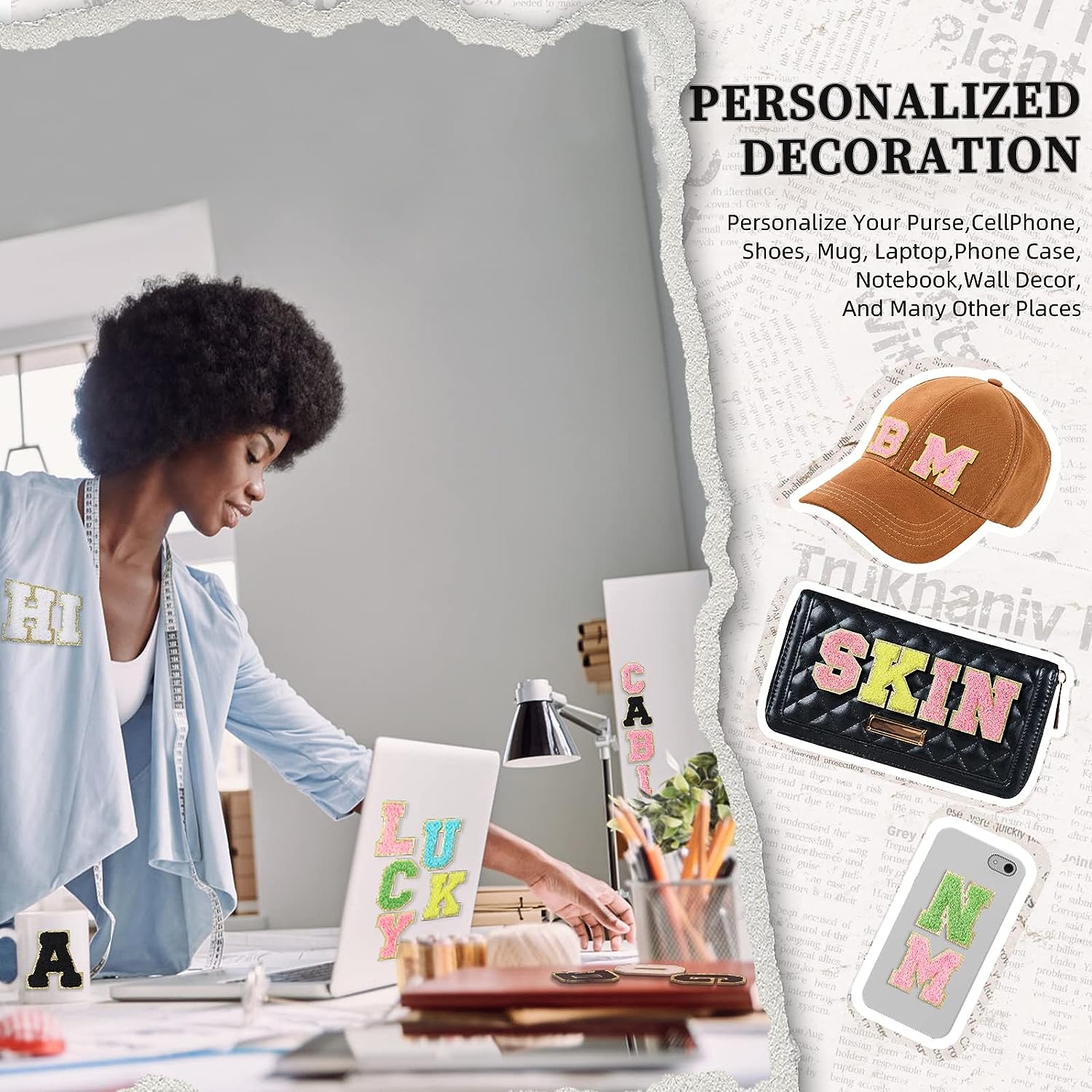 156 Pieces Chenille Letter Patches Self Adhesive Letter Patches 6 Set A ...