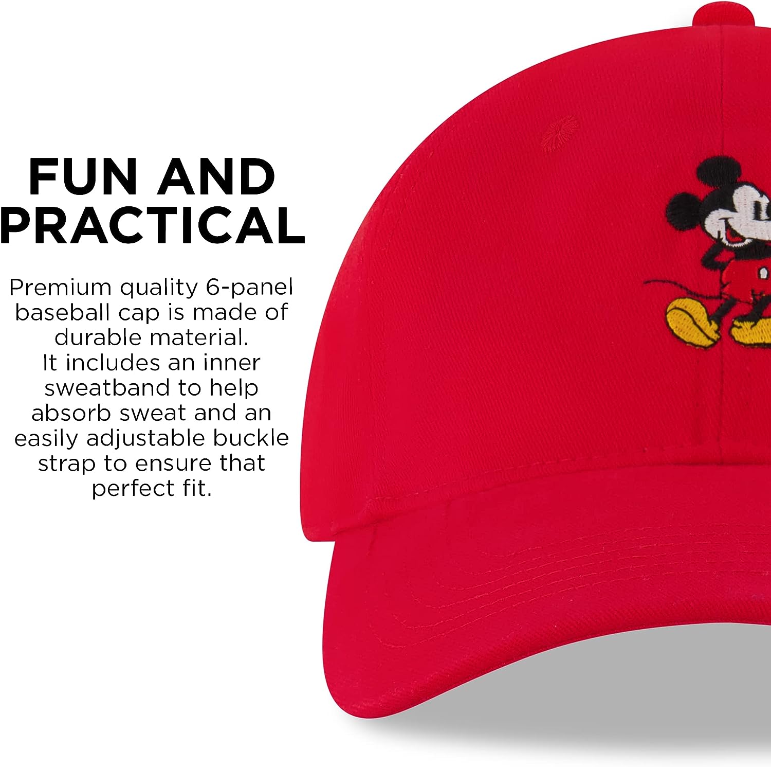 Disney Men's Baseball Cap, Mickey Mouse Adjustable Hat for Adult ...