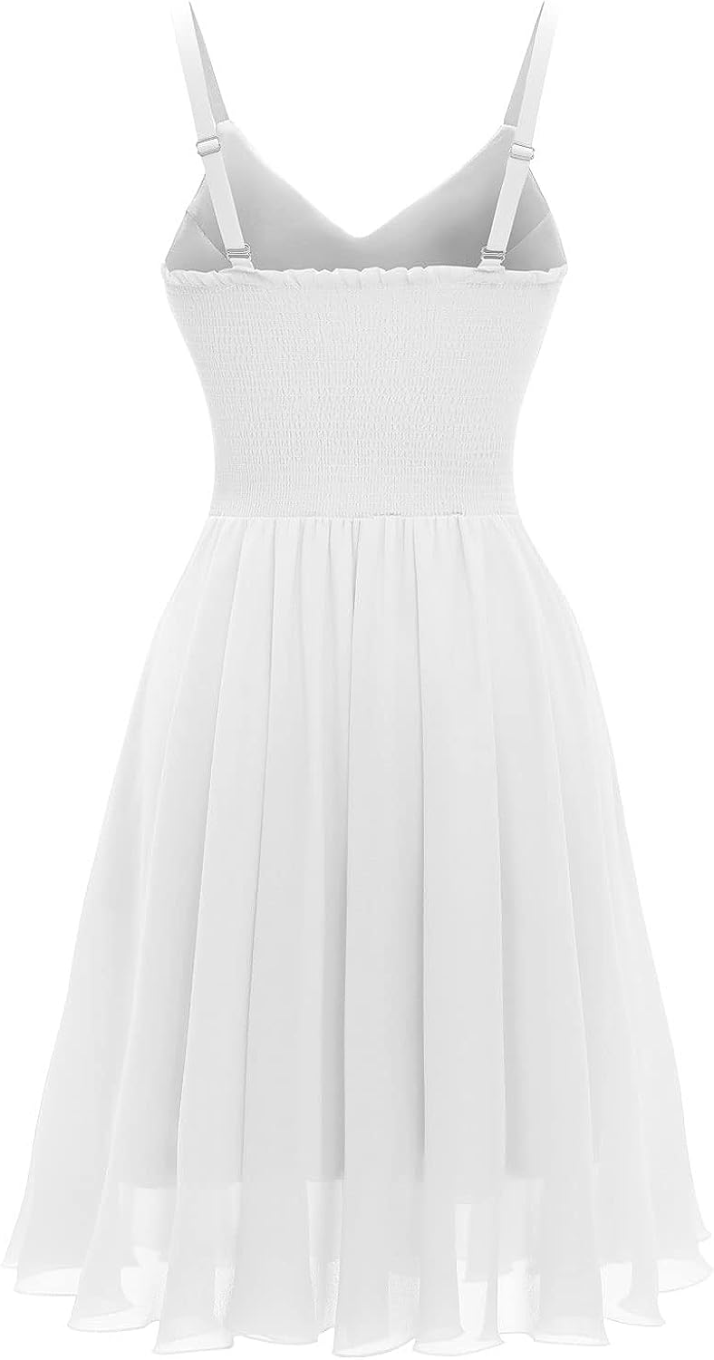 Ellames Women's Summer Dress Spaghetti Strap Cocktail Swing Beach ...