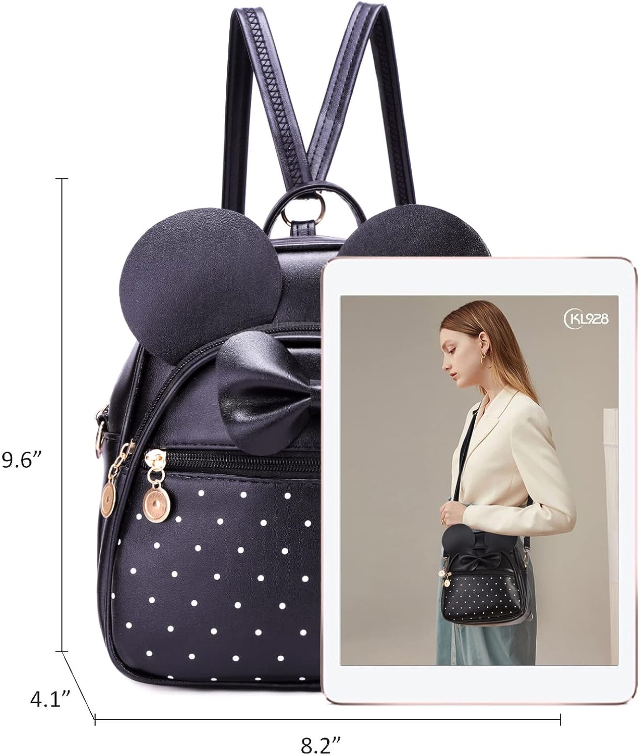 KL928 Girls Bowknot Polka Dot Cute Mini Backpack Small Daypacks ...