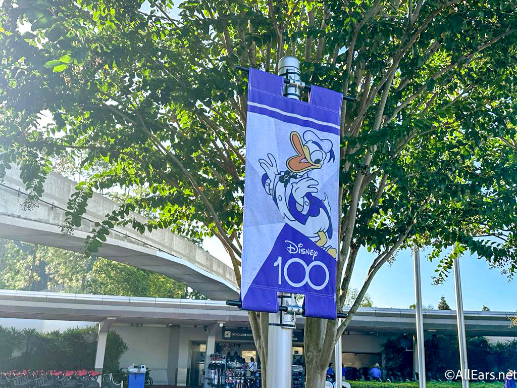2023 wdw epcot disney100 100th anniversary banners donald - AllEars.Net