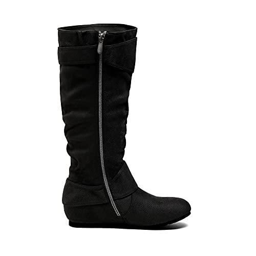 DREAM PAIRS Women's Knee High Low Hidden Wedge Boots - AllEars.Net