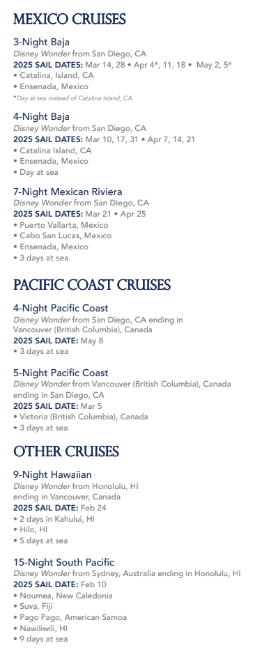 2025 DCL sail dates - AllEars.Net