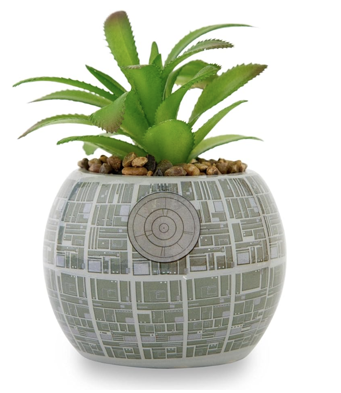 Amazon star wars death star ceramic planter with artificial succulent ...