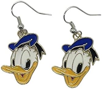 Donald Cartoon Duck Character Face Charm French Wire Earrings - AllEars.Net
