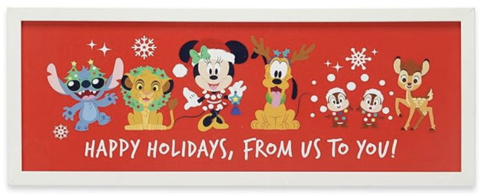 happy holidays disney characters sign - AllEars.Net
