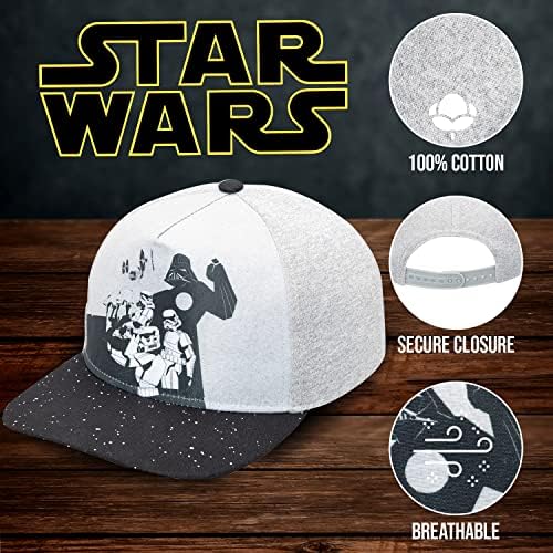 Star Wars Classic Embroidered Logo Flatbrim Baseball Cap Hat, Boys ...
