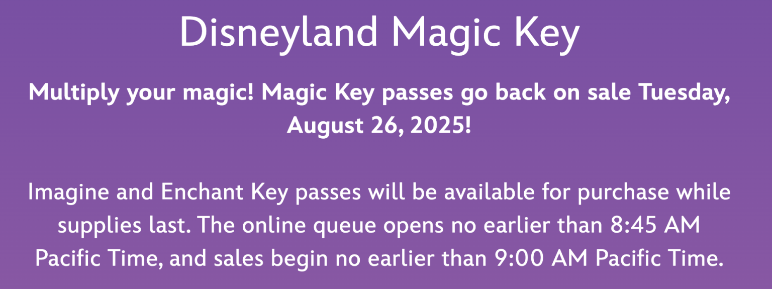 CONFIRMED: Disney Magic Key Passes Go On Sale August 26th - AllEars.Net