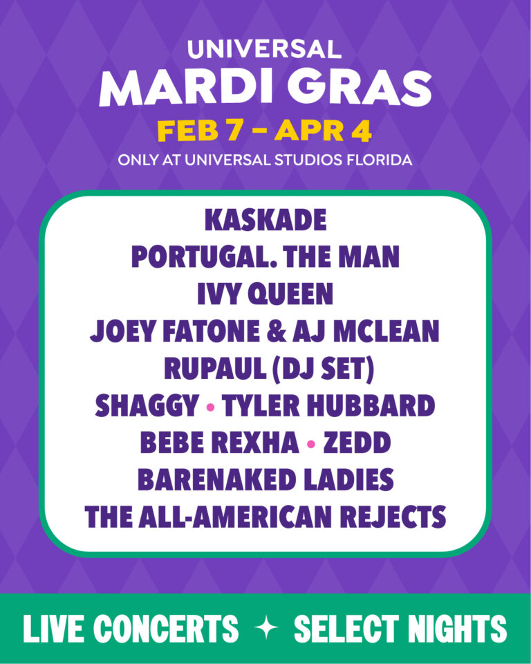 Universal Announces FULL LINEUP for 2026 Mardi Gras Concerts - AllEars.Net